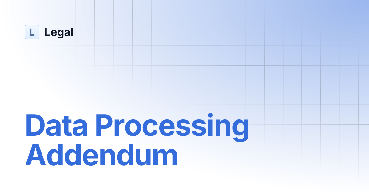 Data Processing Addendum | Legal